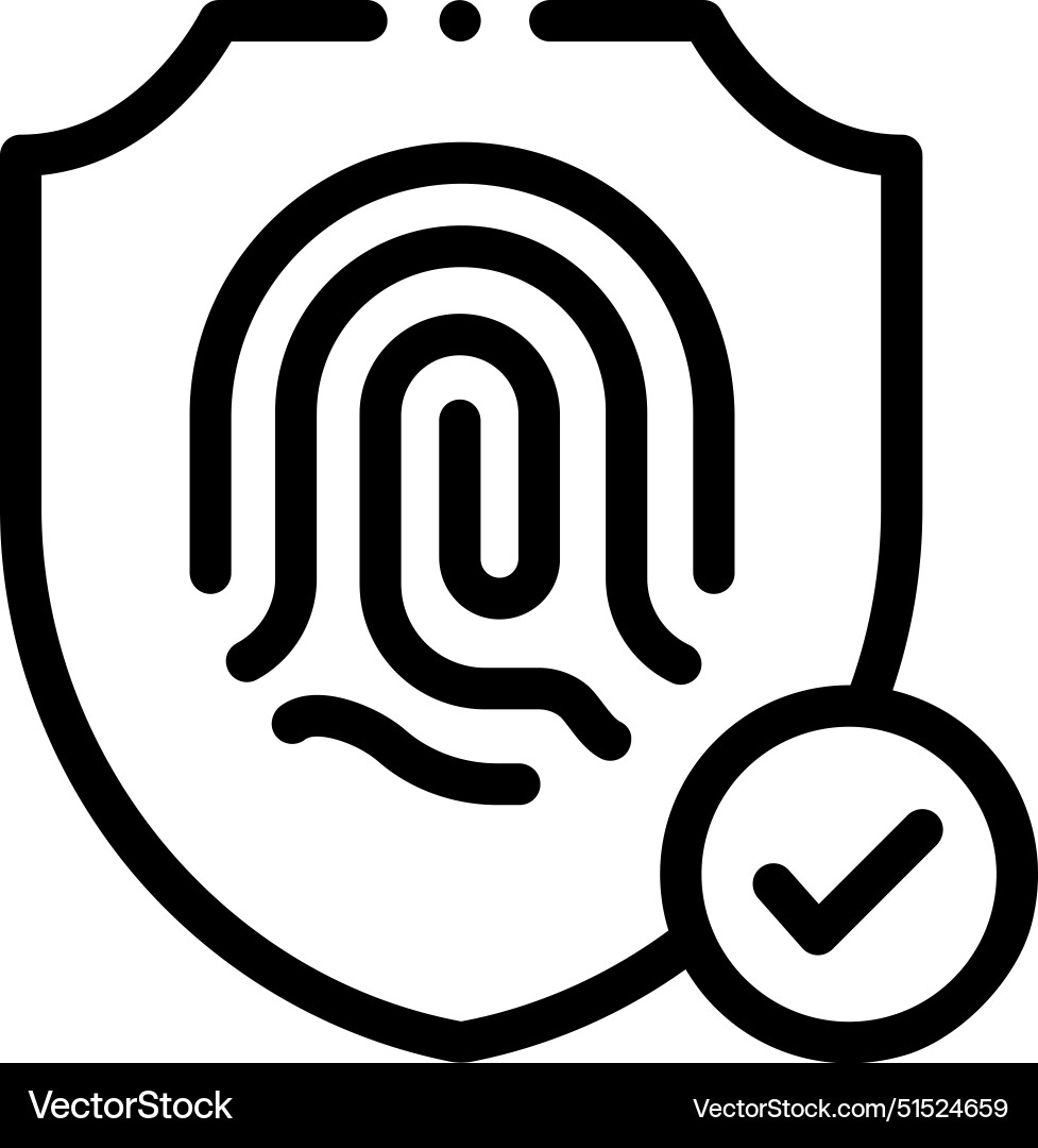 Biometric identification icon thin linear style Vector Image