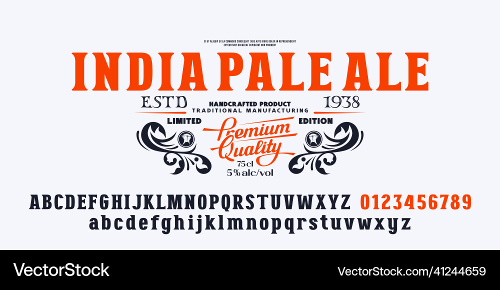 Decorative serif font Royalty Free Vector Image