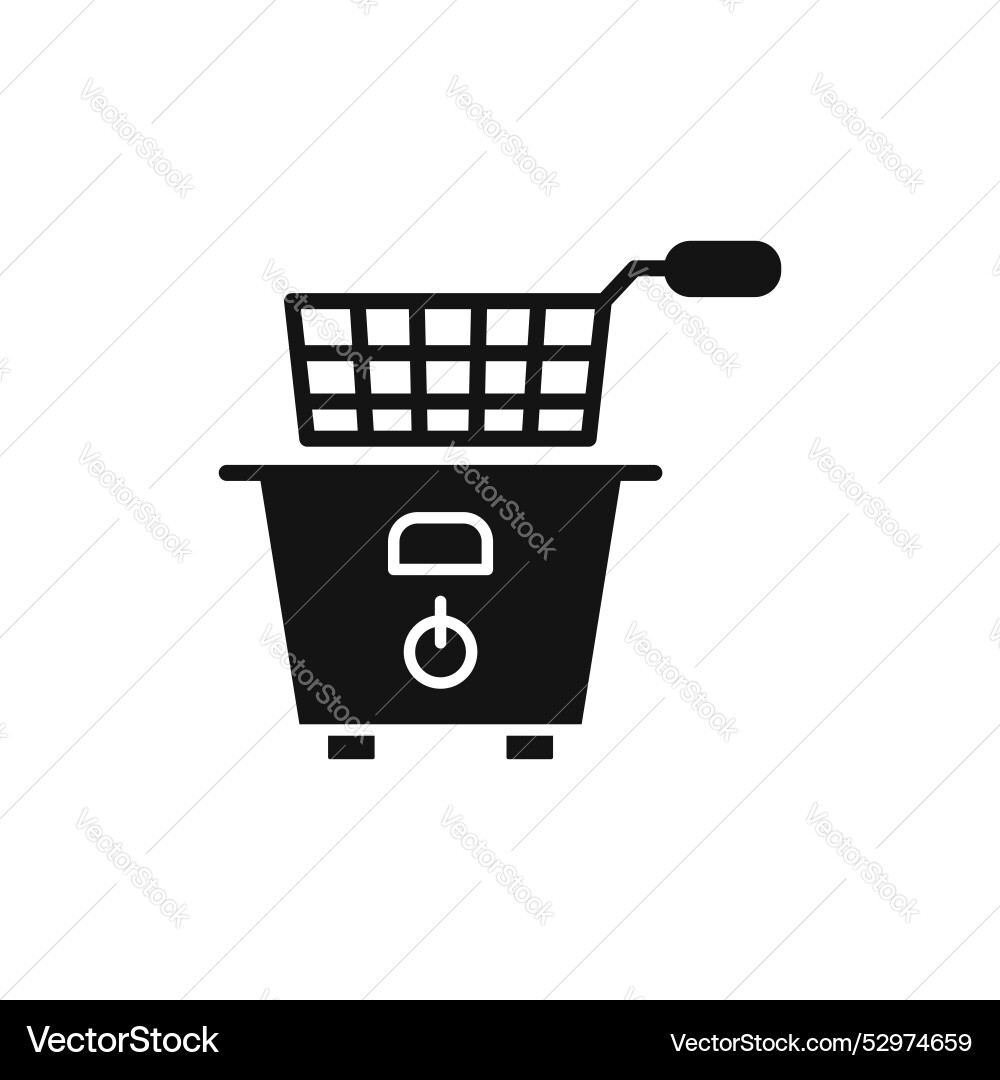 Deep fryer icon symbol on white background Vector Image