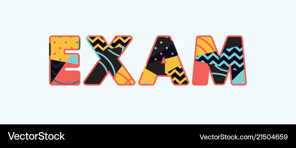 Exam concept word art Royalty Free Vector Image