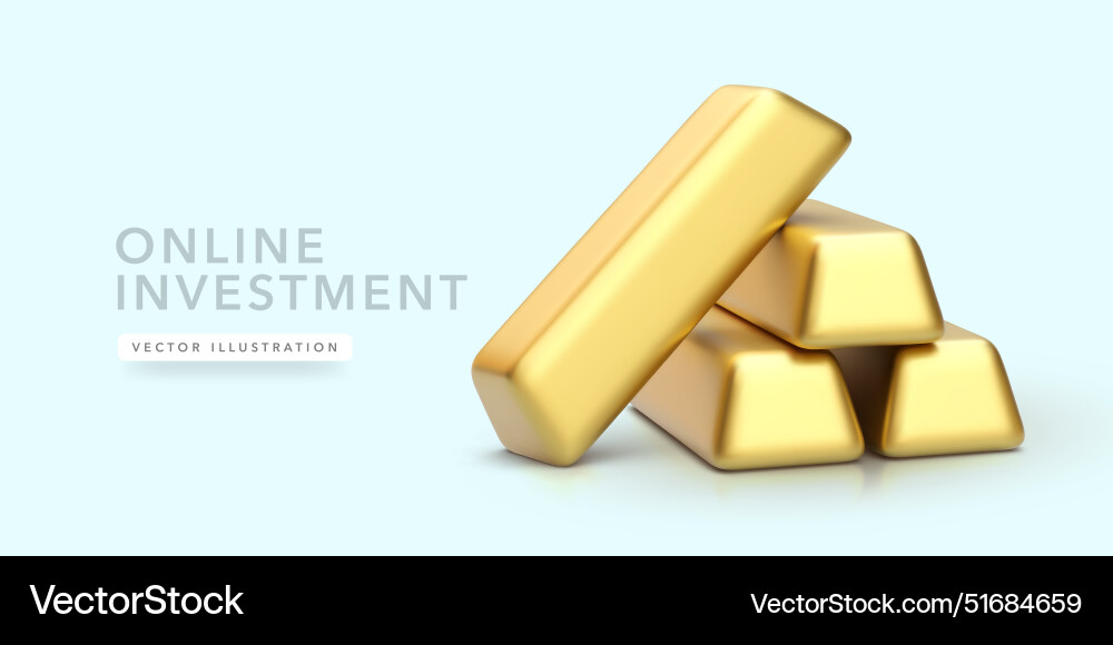 Online investment concept in realistic style Vector Image