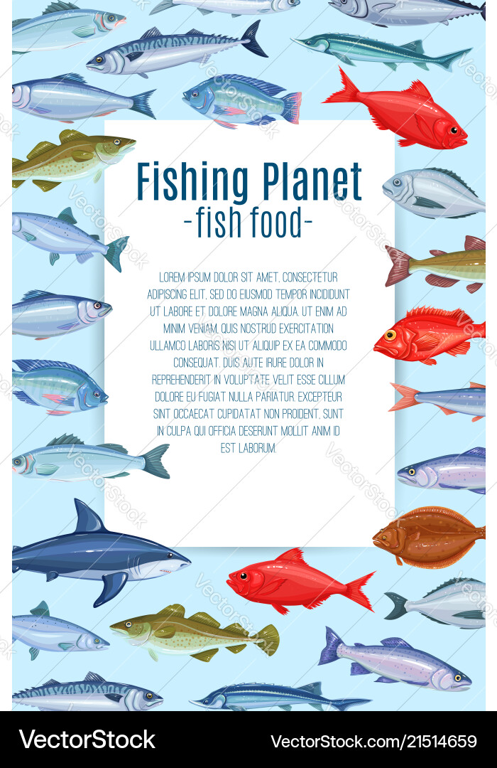 Page design with fish Royalty Free Vector Image