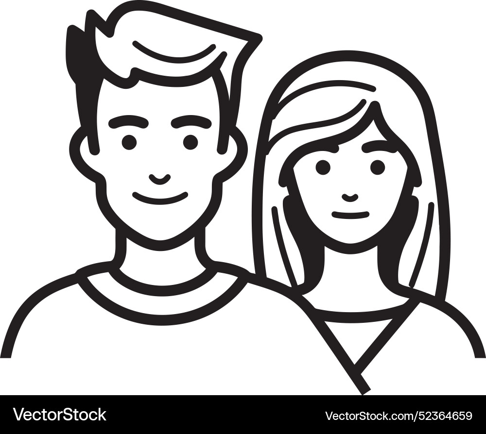 Personifying love couple approachesminimalis Vector Image