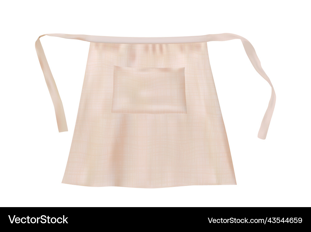 Realistic white blank short apron mockup Vector Image