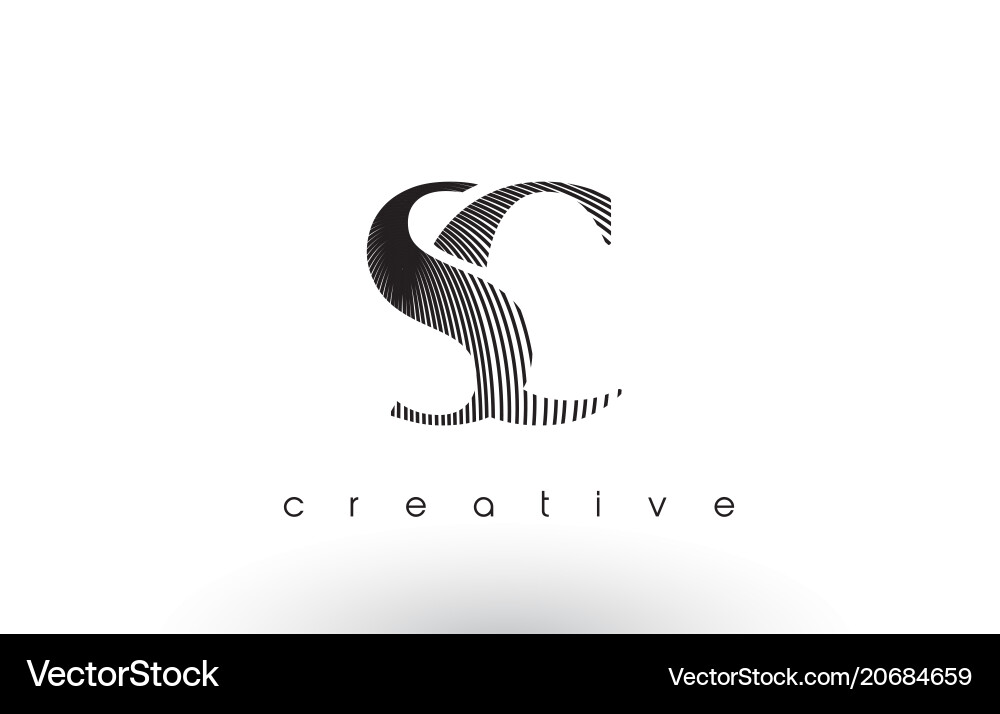 Sc logo design with multiple lines and black Vector Image