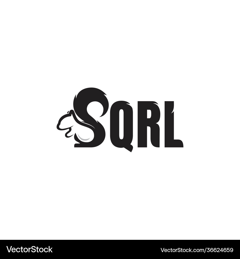 Squirrel with SQRL Tail Royalty Free Vector Image