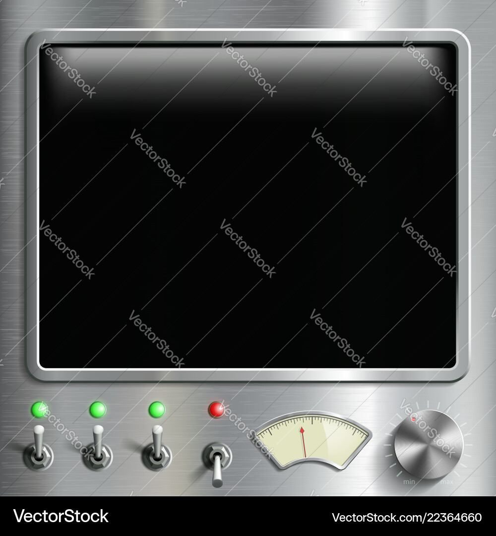 Black screen monitor with dashboard Royalty Free Vector