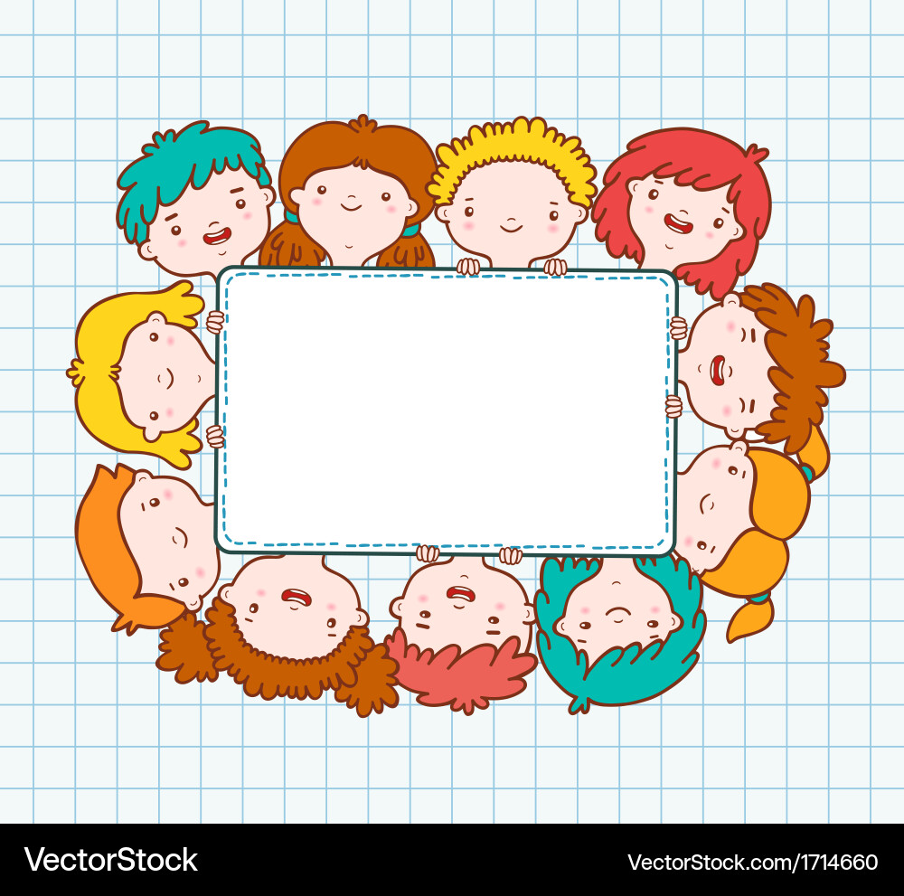 Doodle kids blank frame Royalty Free Vector Image