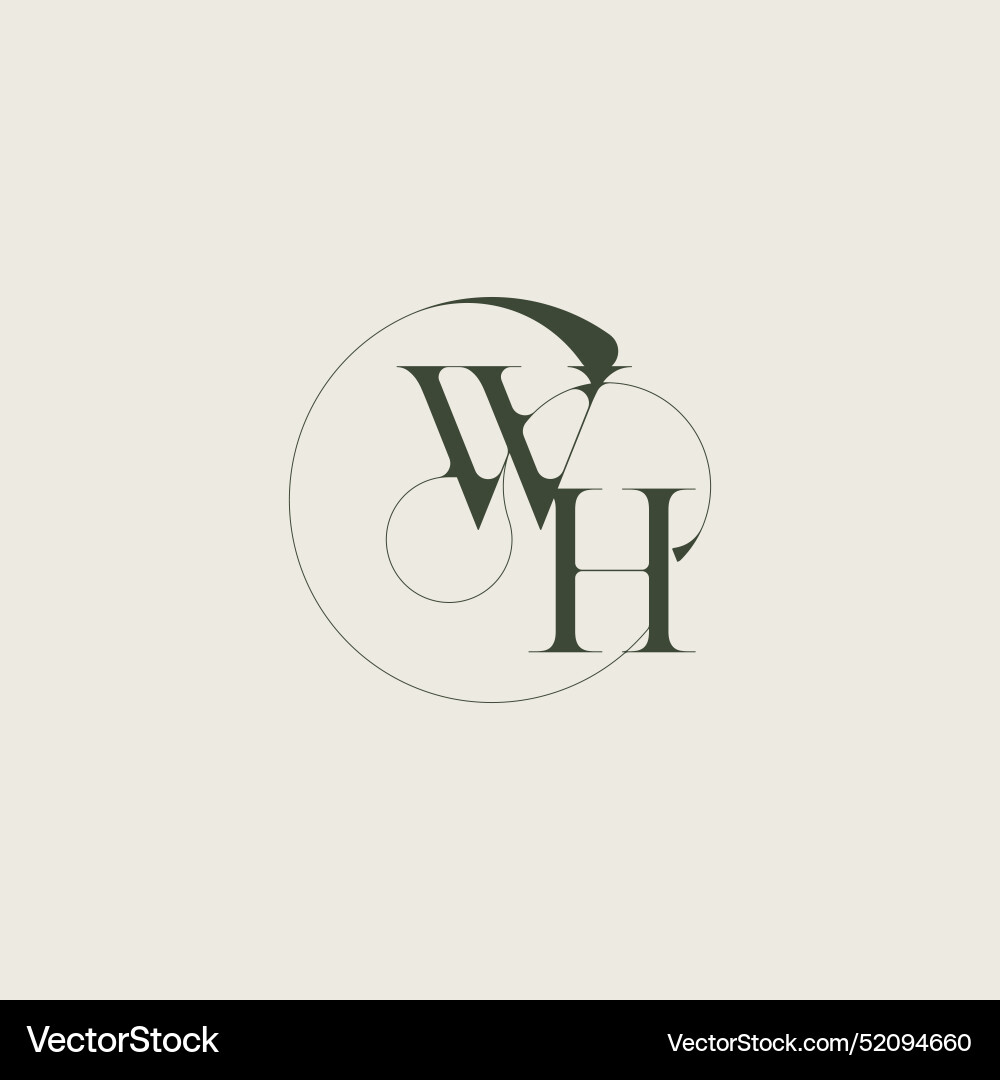 Elegant line concept wh beautiful monogram Vector Image