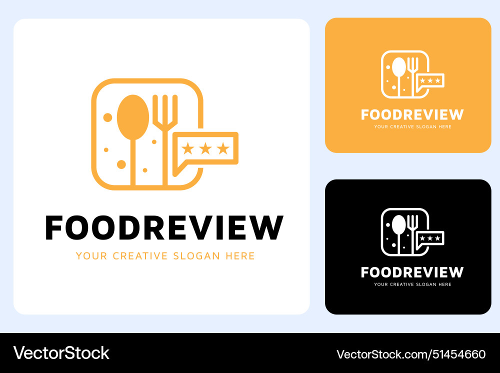 Food review logo design template Royalty Free Vector Image