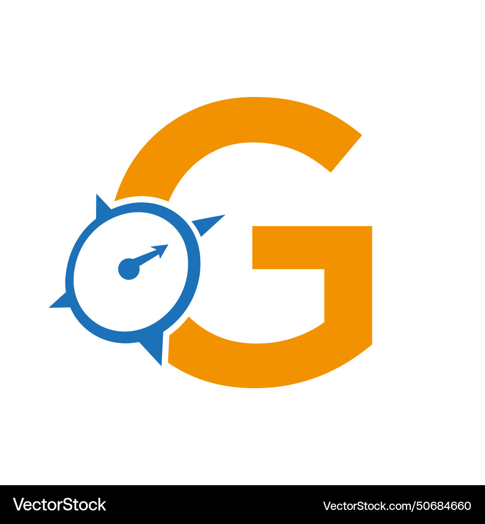 Letter g navigator compass symbol template Vector Image
