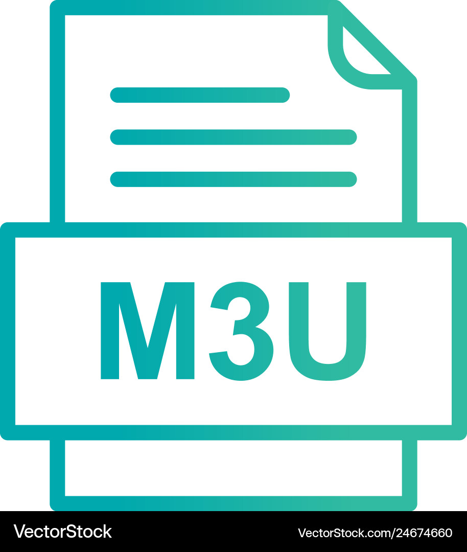 M3u file document icon Royalty Free Vector Image