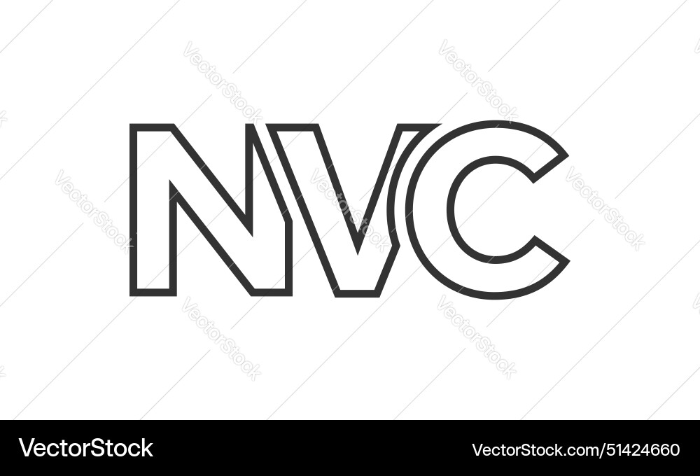 Nvc logo design template with strong and modern Vector Image