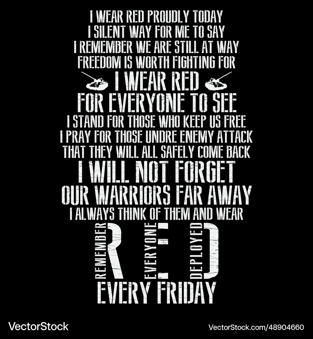 Red friday remember the deployed military t shirt Vector Image