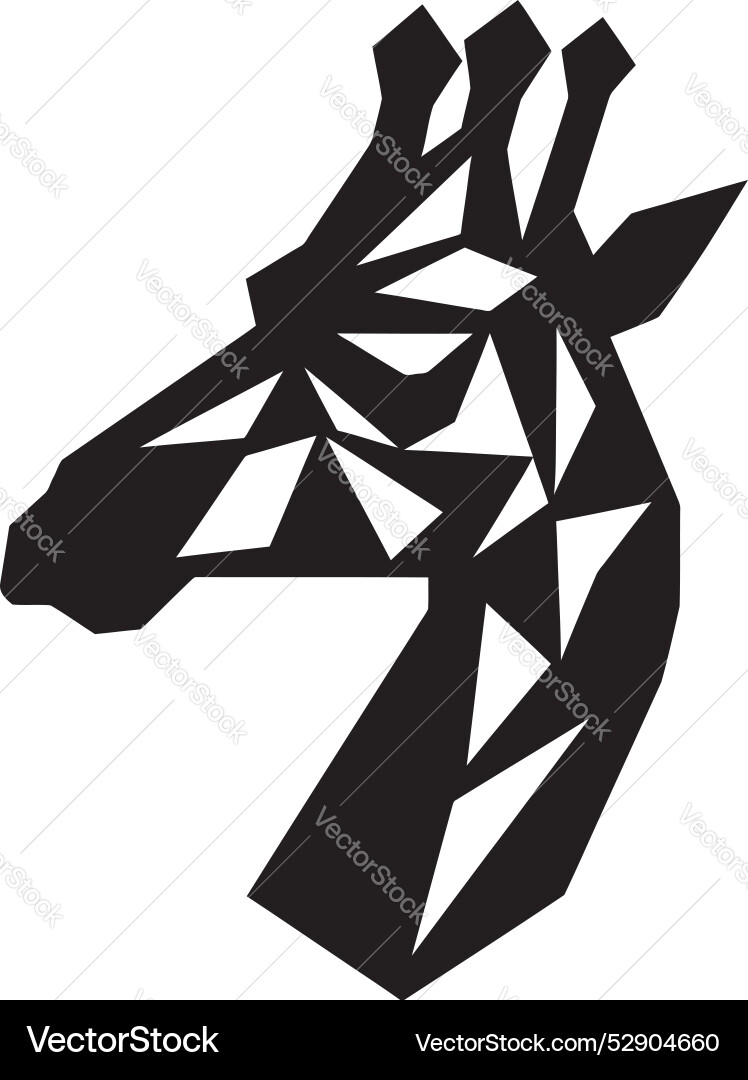 Serene giraffe contour emblem design the tall Vector Image