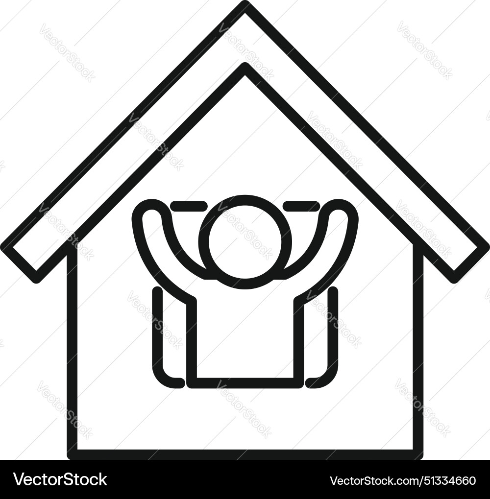 Stay home safe concept icon Royalty Free Vector Image