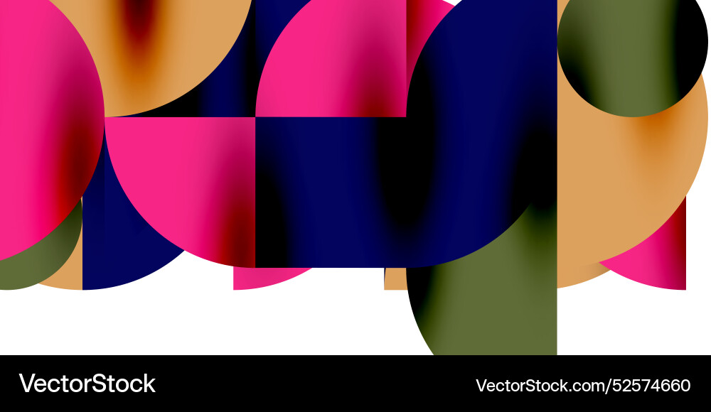 Tech minimal circular shapes geometric art Vector Image