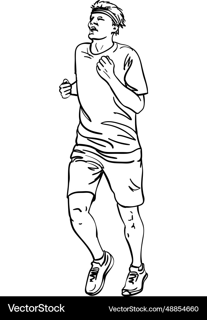 Tired Runner Sketch Royalty Free Vector Image - VectorStock