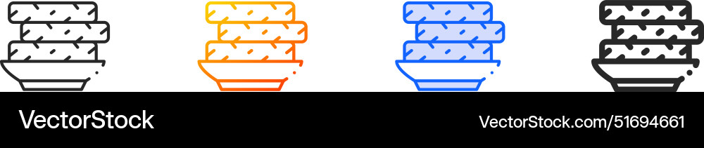 Cutlets iconthin linear gradient blue stroke Vector Image