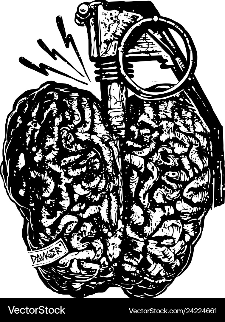 Brain entdecken - Danger Concept Lizenzfreies Vektorbild
