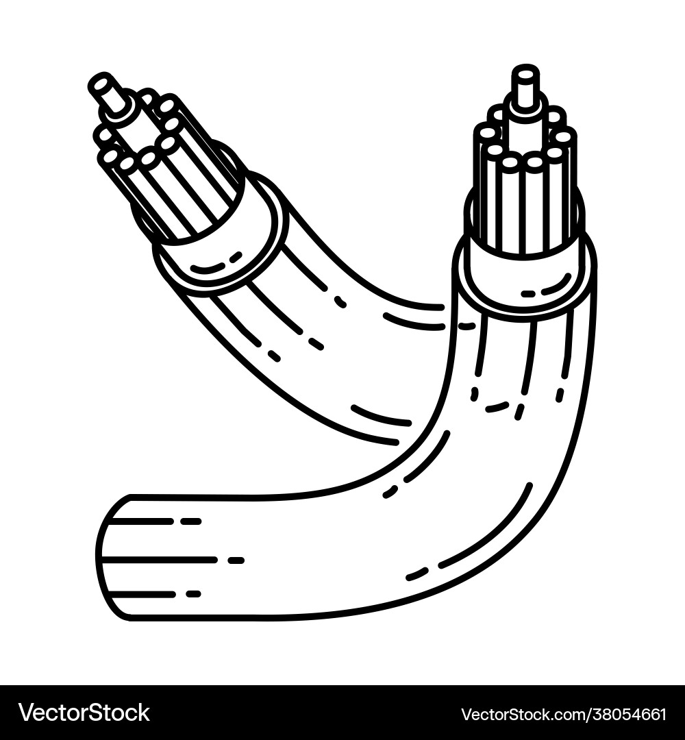 Fiber optic icon doodle hand drawn or outline Vector Image