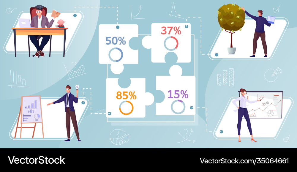 Financial investment flat infographics Royalty Free Vector