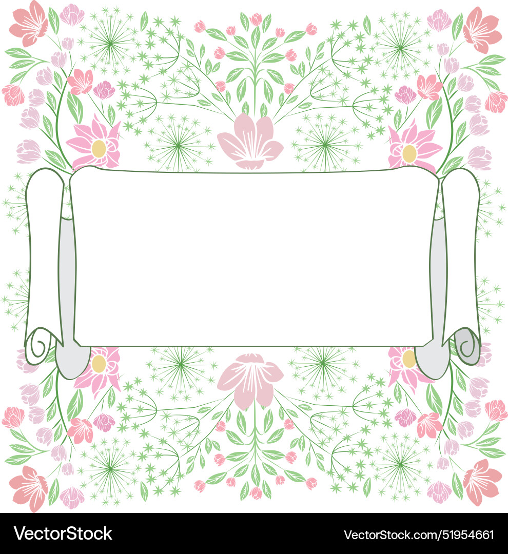 Flowers border frame with text box 2 Royalty Free Vector