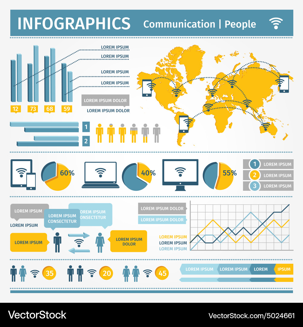 Infographics communication people Royalty Free Vector Image