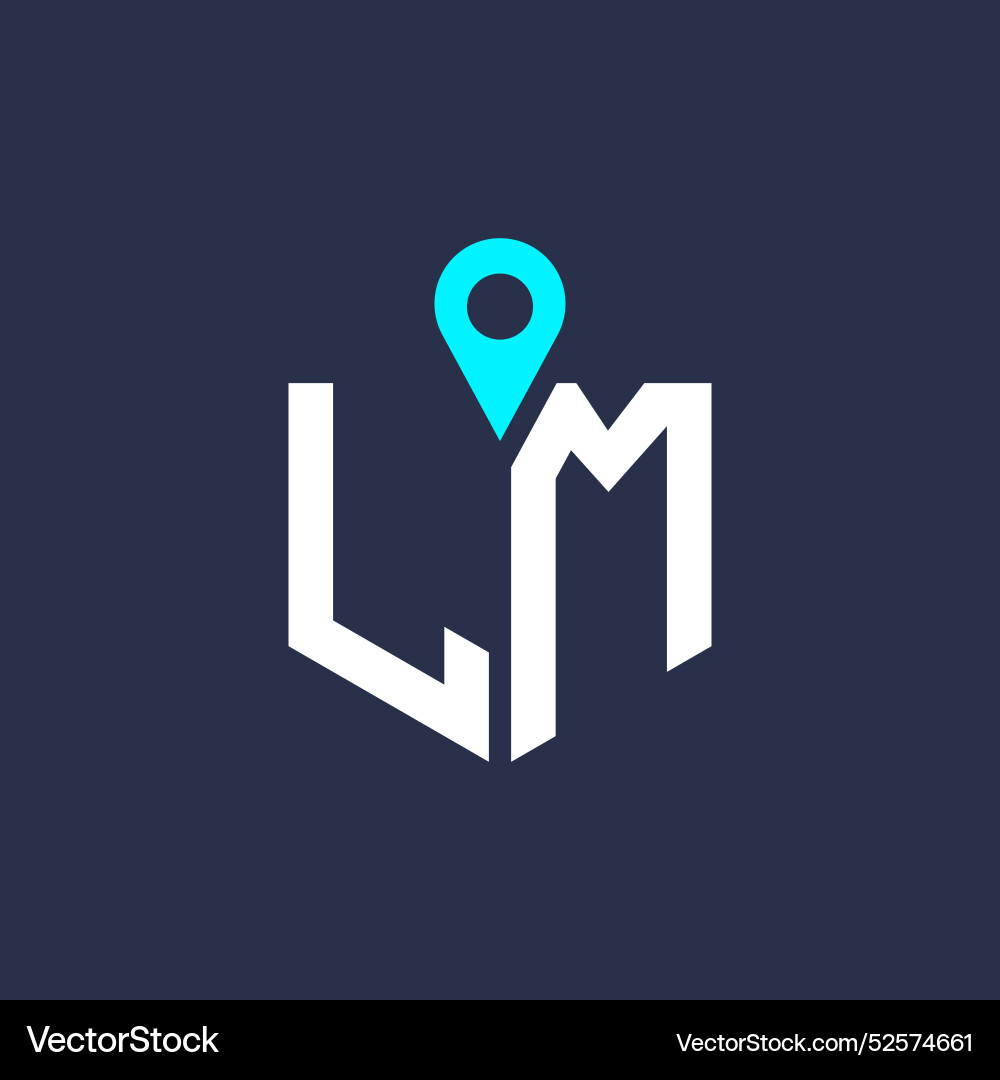 Lm location logo design for recruitment Royalty Free Vector