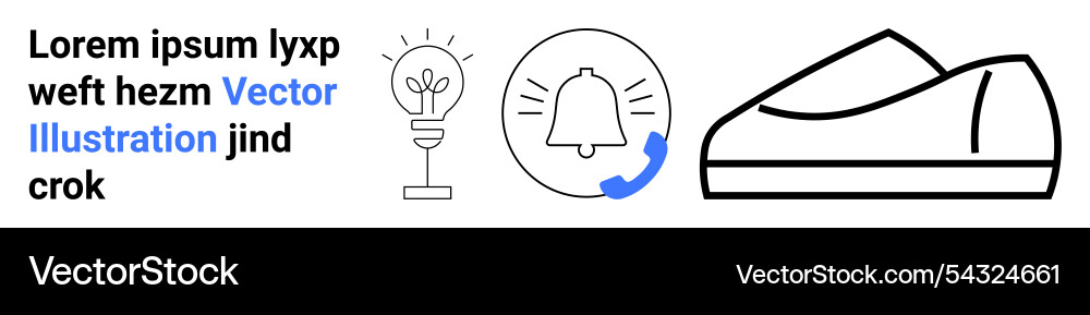 Minimalistic line art lamp notification bell Vector Image