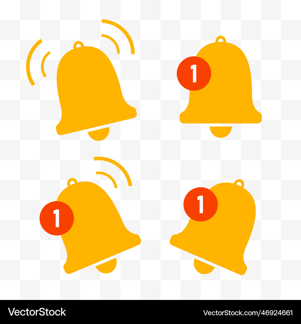 Notification bell missed message alarm Royalty Free Vector