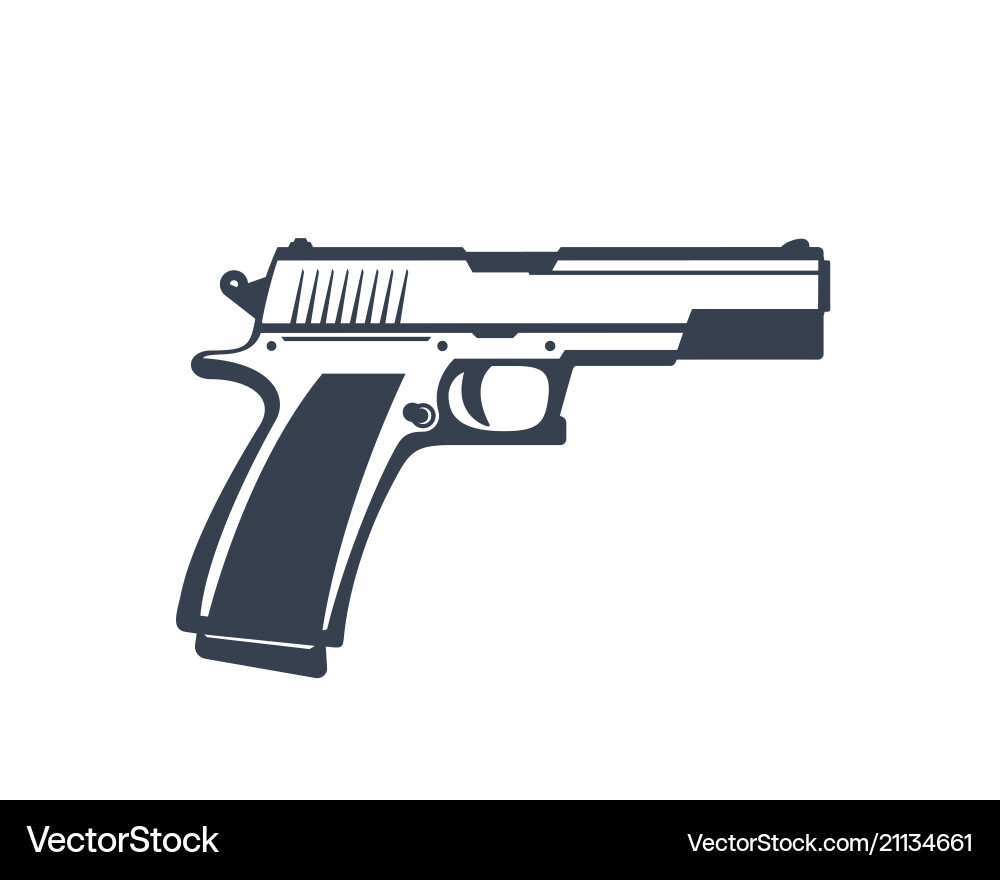 Semi-automatic pistol handgun isolated on white Vector Image