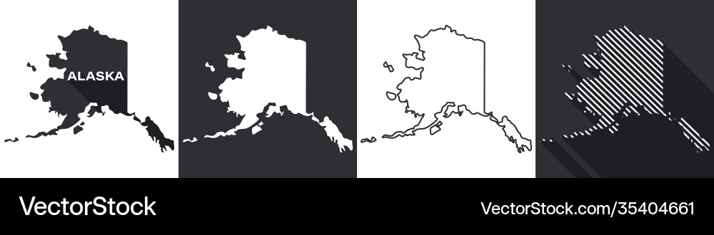 State alaska map united states Royalty Free Vector Image