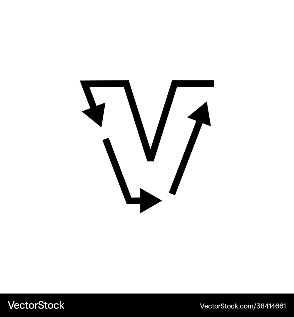 V letter recycle logo icon Royalty Free Vector Image