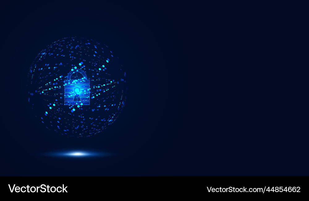 Abstract cyber security padlock technology Vector Image