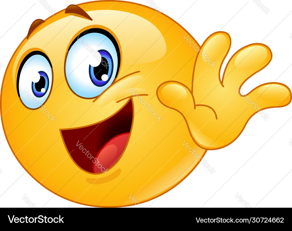 Bye emoticon Royalty Free Vector Image - VectorStock