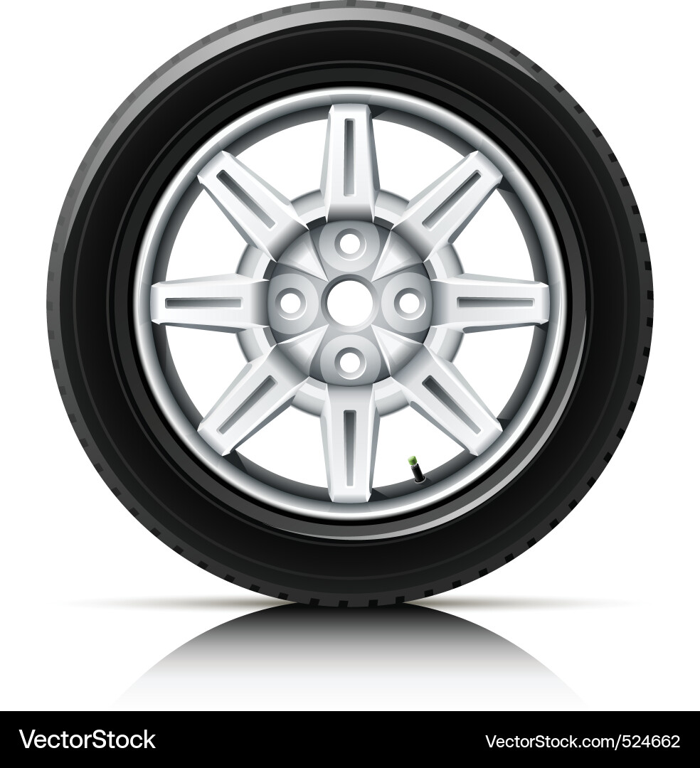 Car wheel Royalty Free Vector Image - VectorStock