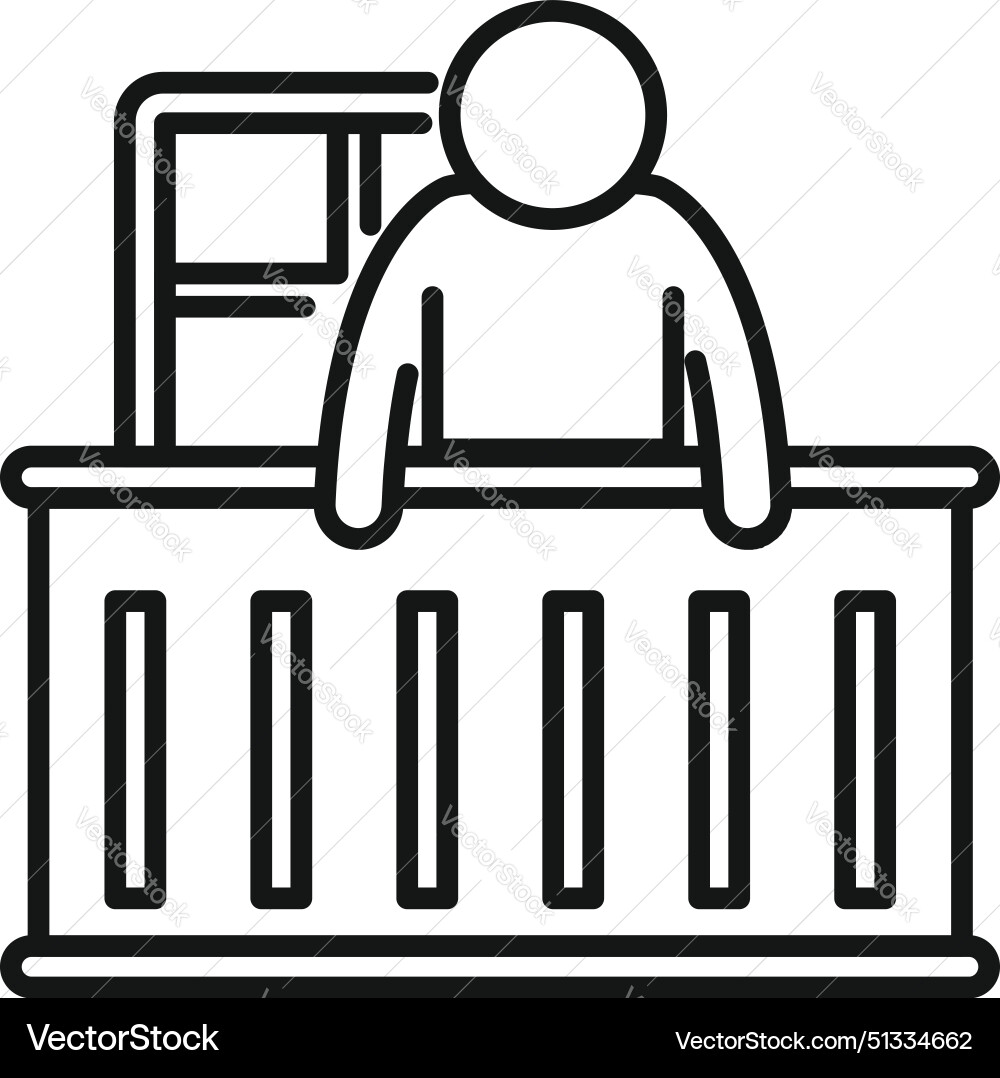 Cashier at checkout line icon Royalty Free Vector Image