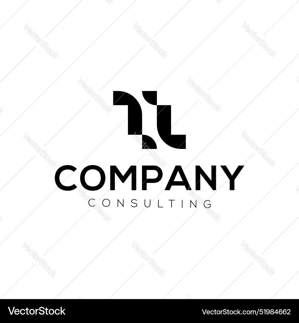 Classic t l initial mark logo design template Vector Image