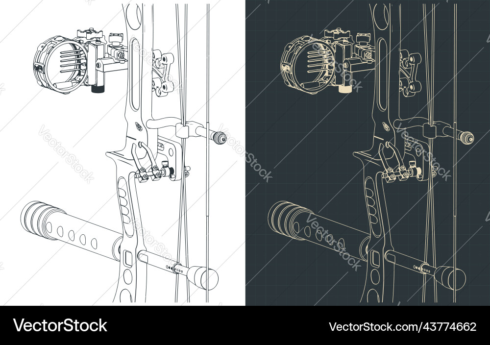 Compound bow close-up Royalty Free Vector Image