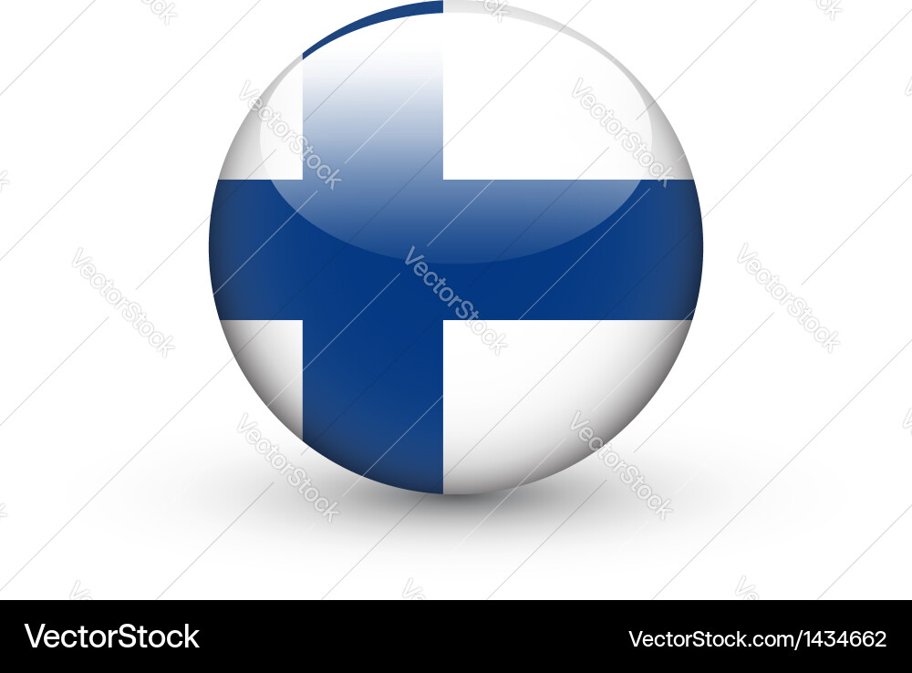 Finnish Flag Round Icon Royalty Free Vector Image