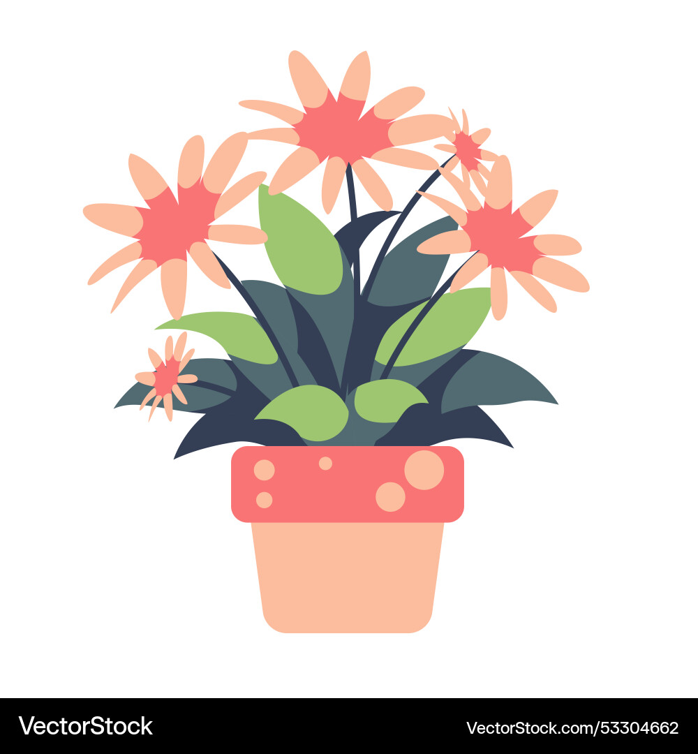 Flower bouquet in pot Royalty Free Vector Image