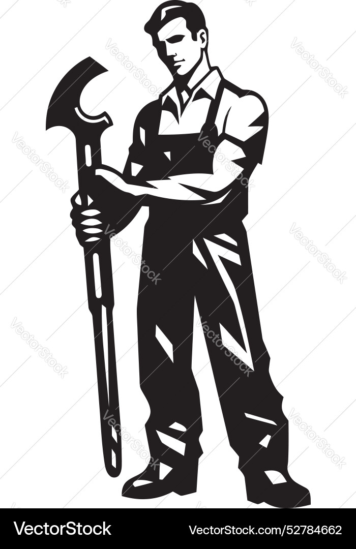 Industrial iconography iconic worker symbol hard Vector Image
