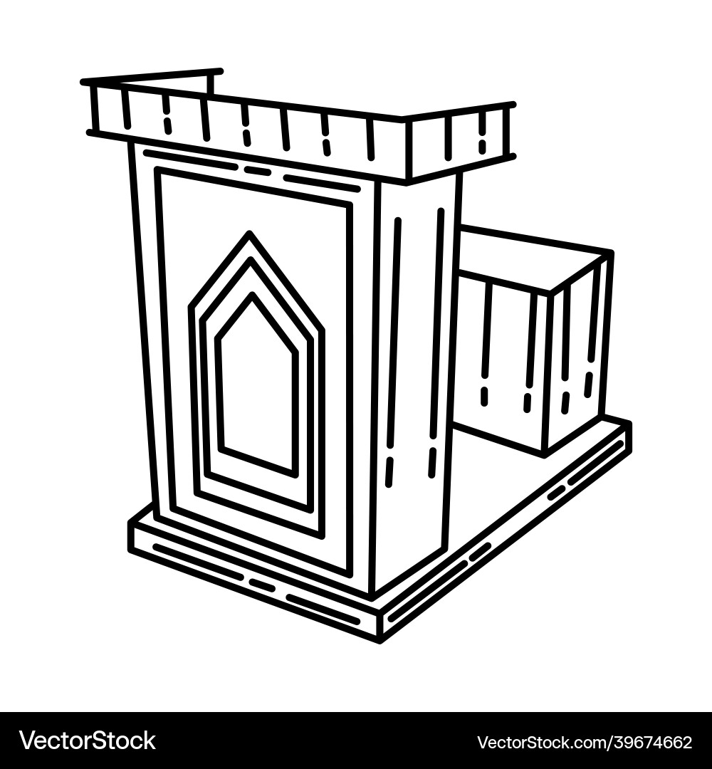 Mimbar icon doodle hand drawn or outline Vector Image