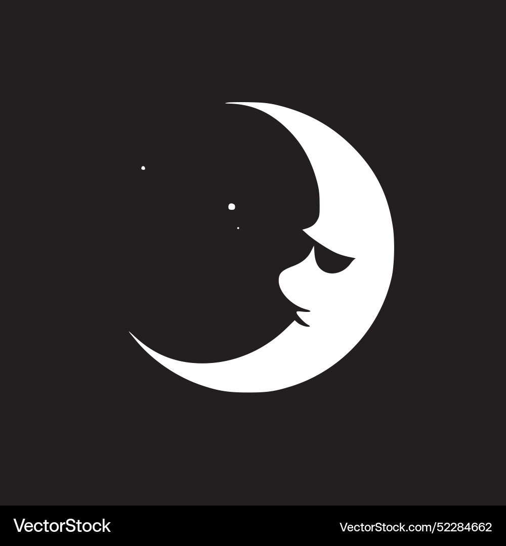 Moon - black and white isolated icon Royalty Free Vector