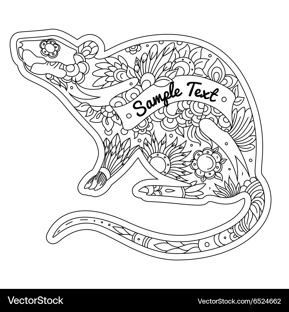 Rat outline Royalty Free Vector Image - VectorStock