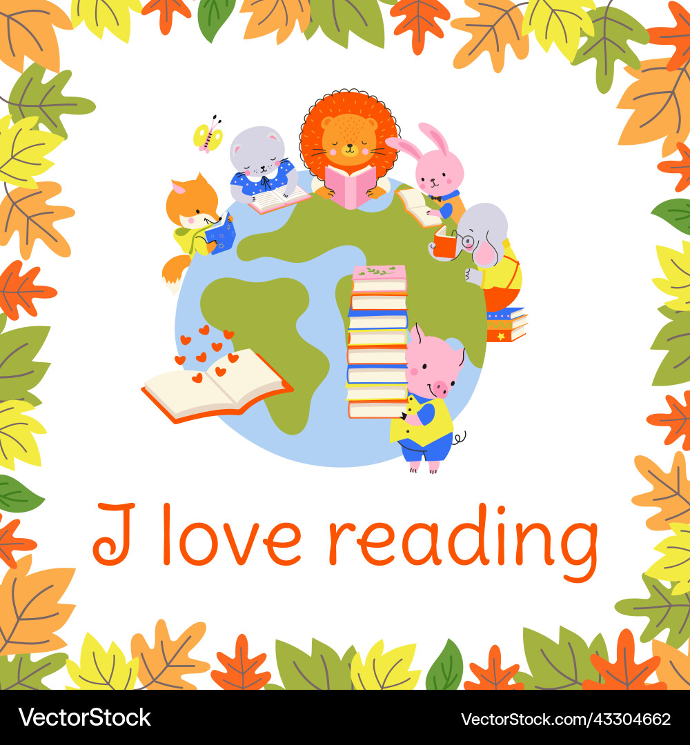 Reading time background books day poster Vector Image