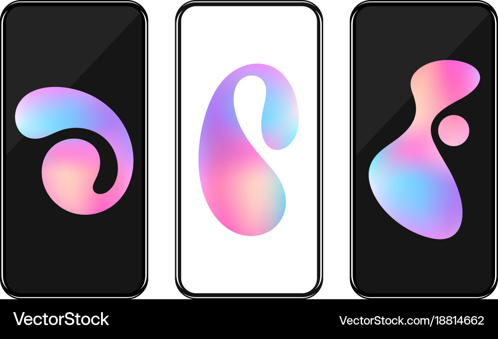 Smart phone with creative shapes Royalty Free Vector Image