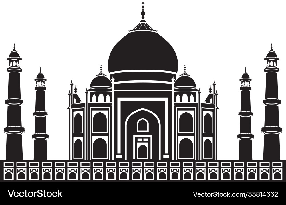 Taj Mahal - Iconic Monument Royalty Free Vector Image