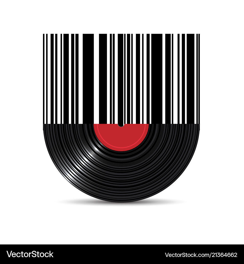 Vinyl disk record with barcode Royalty Free Vector Image